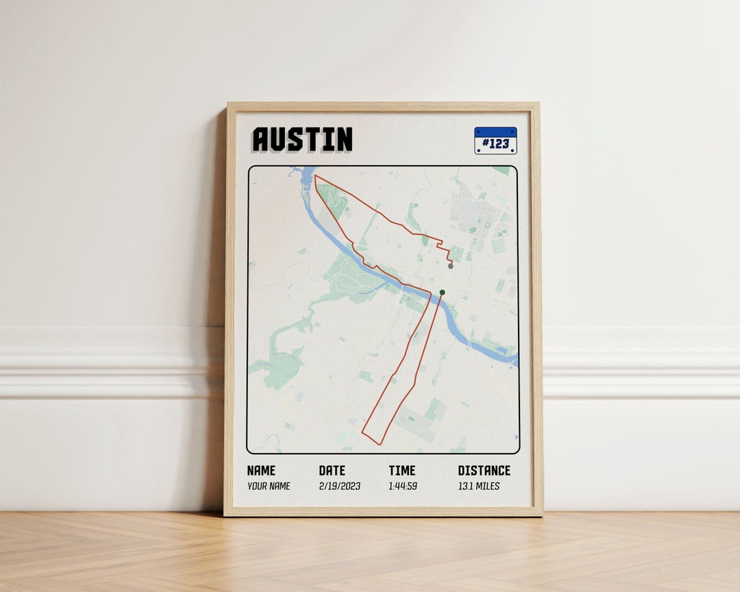 Austin Half Marathon Custom Race Poster | Personalized Gift for Runners ...