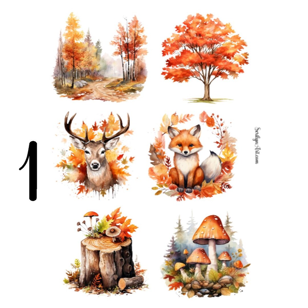Sticker Sheet Autumn Forest Themed for Bullet Journal, Scrapbooking ...