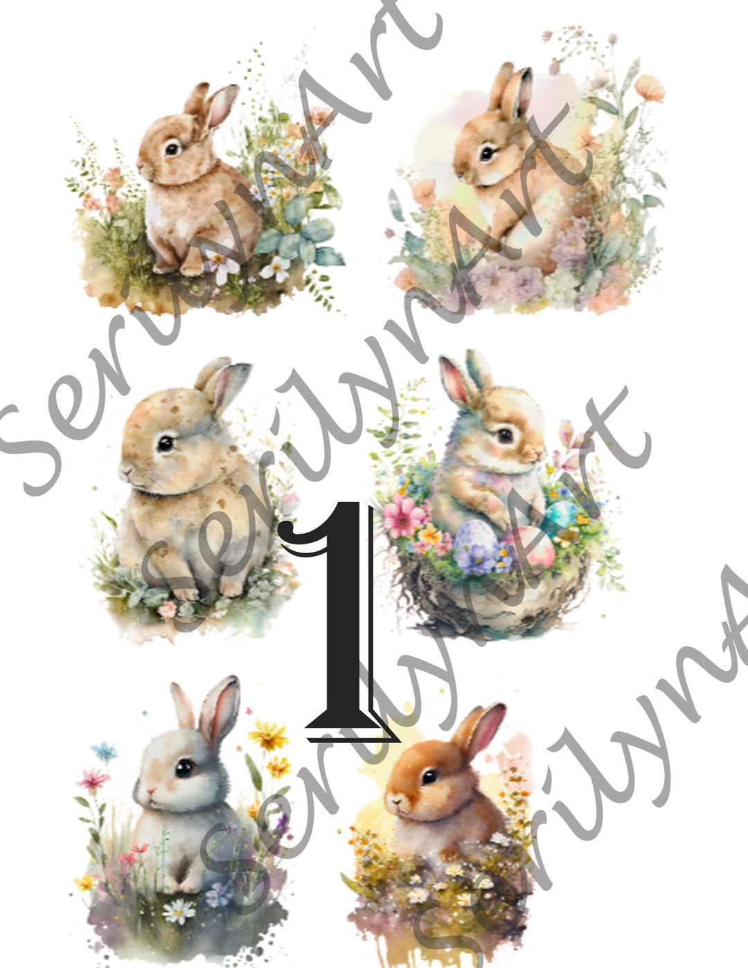 Sticker Sheet Floral Bunnies Themed for Bullet Journal, Planner ...