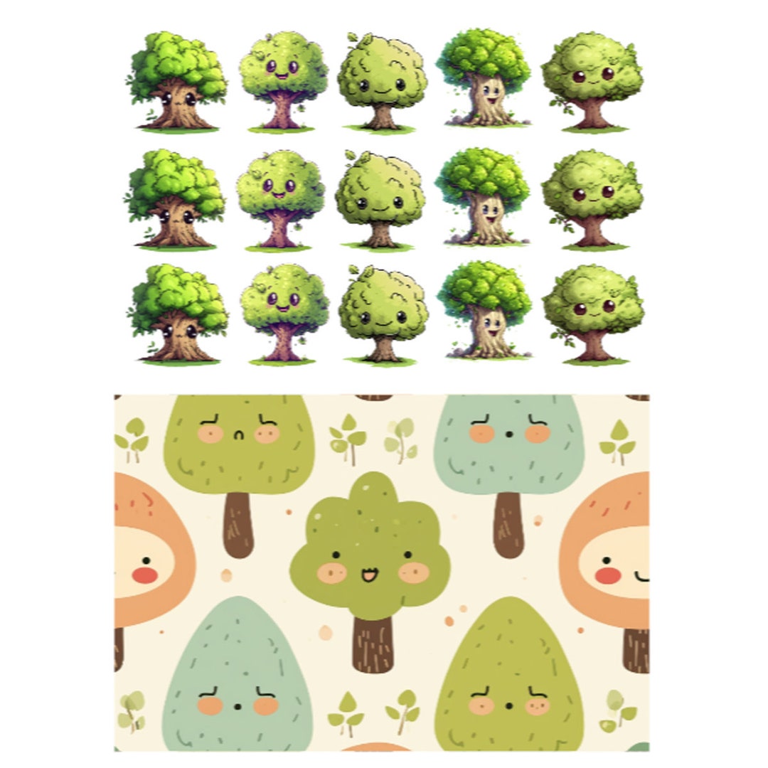 Sticker Sheet Trees for Bullet Journal, Art Journal, Junk Journal ...