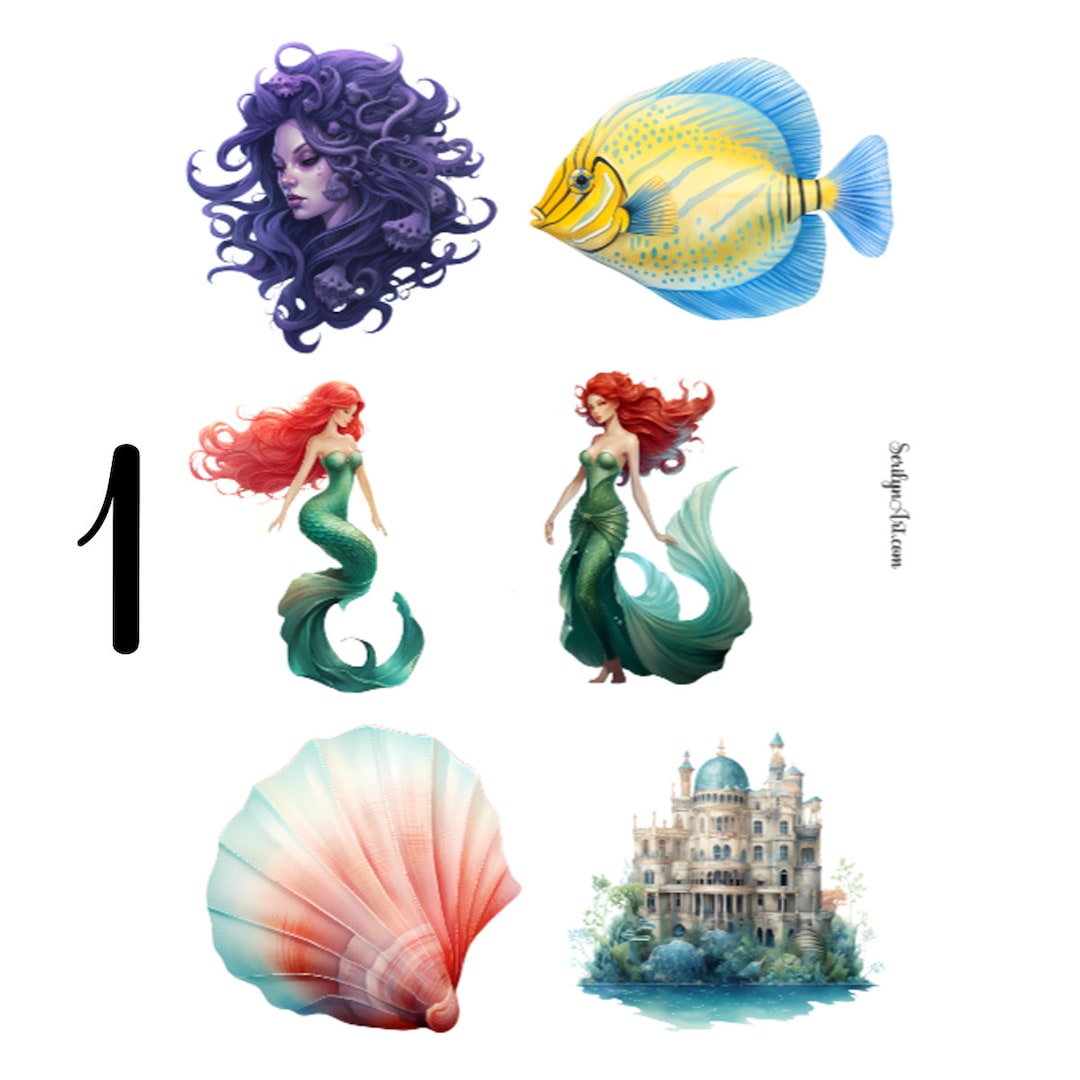 Sticker Sheet Ariel Themed for Bullet Journal, Scrapbooking, Planners ...
