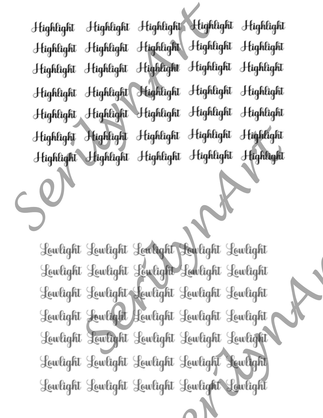 Highlight Lowlight Sticker Sheet for Journals and Planners - Etsy