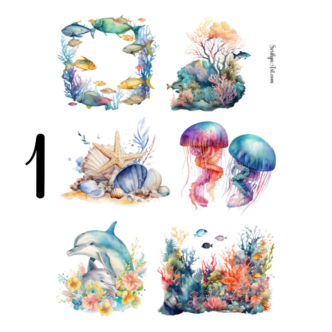 Sticker Sheet Underwater Life for Bullet Journal, Scrapbooking ...