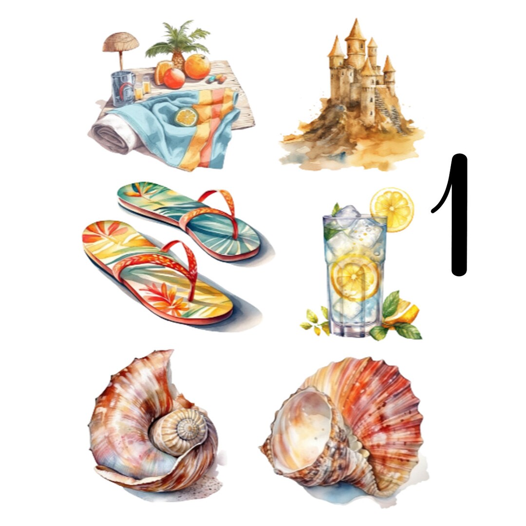 Sticker Sheet Summer Swimming Themed for Bullet Journal, Planner ...