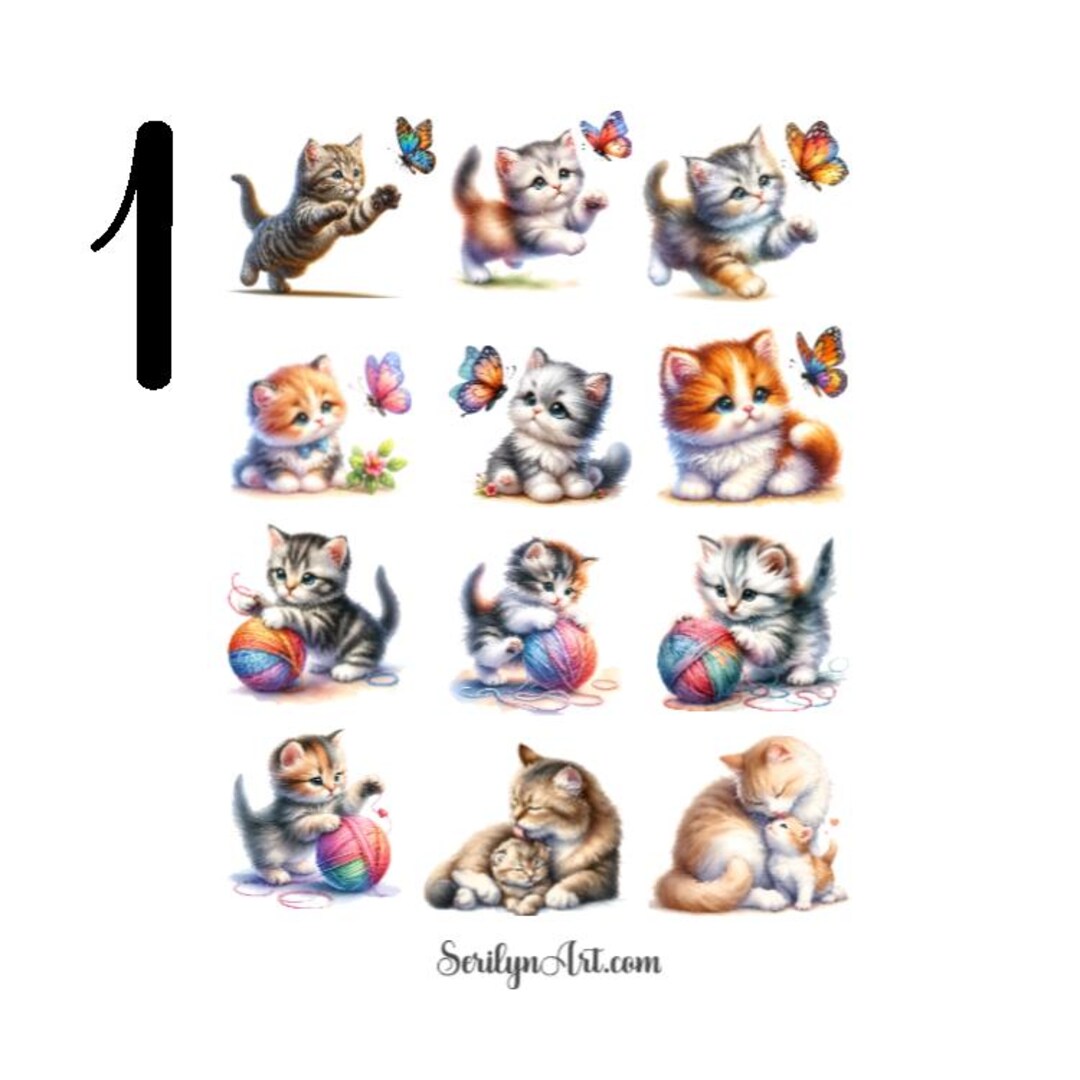 Sticker Sheet Cute Cats Theme for Bullet Journaling, Planners ...