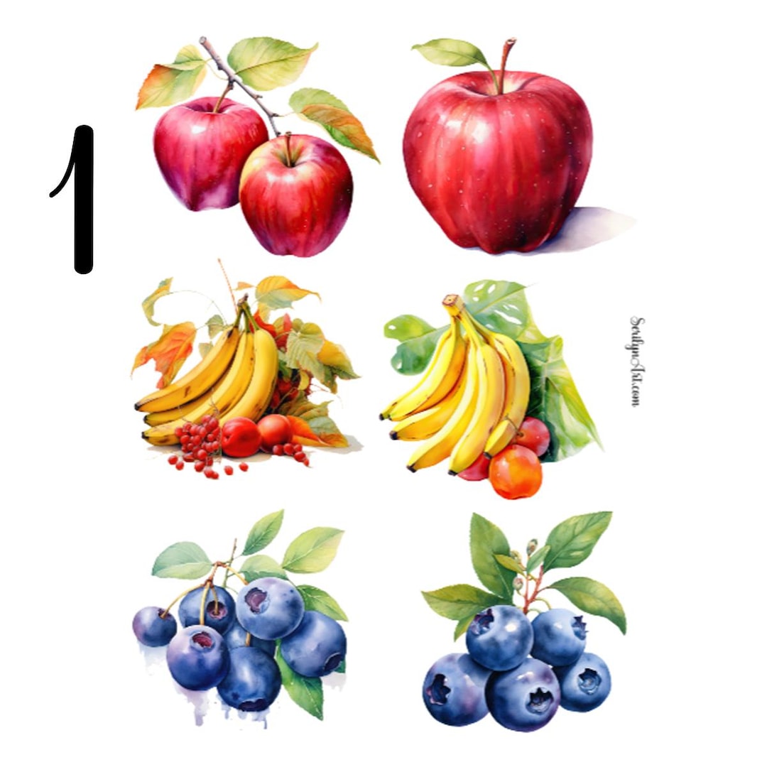 Sticker Sheet Fruit Themed for Bullet Journal, Scrapbooking, Planners ...