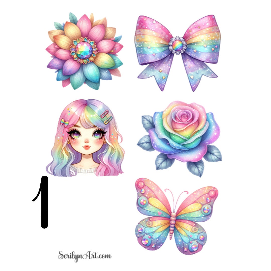 Sticker Sheet Girly Rainbow for Bullet Journaling, Planners ...