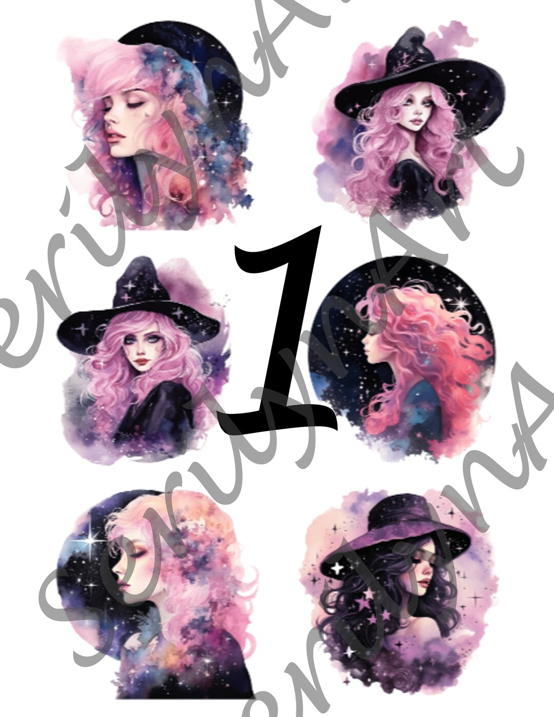 Sticker Sheet Pink Witches Themed for Planners, Bullet Journaling ...