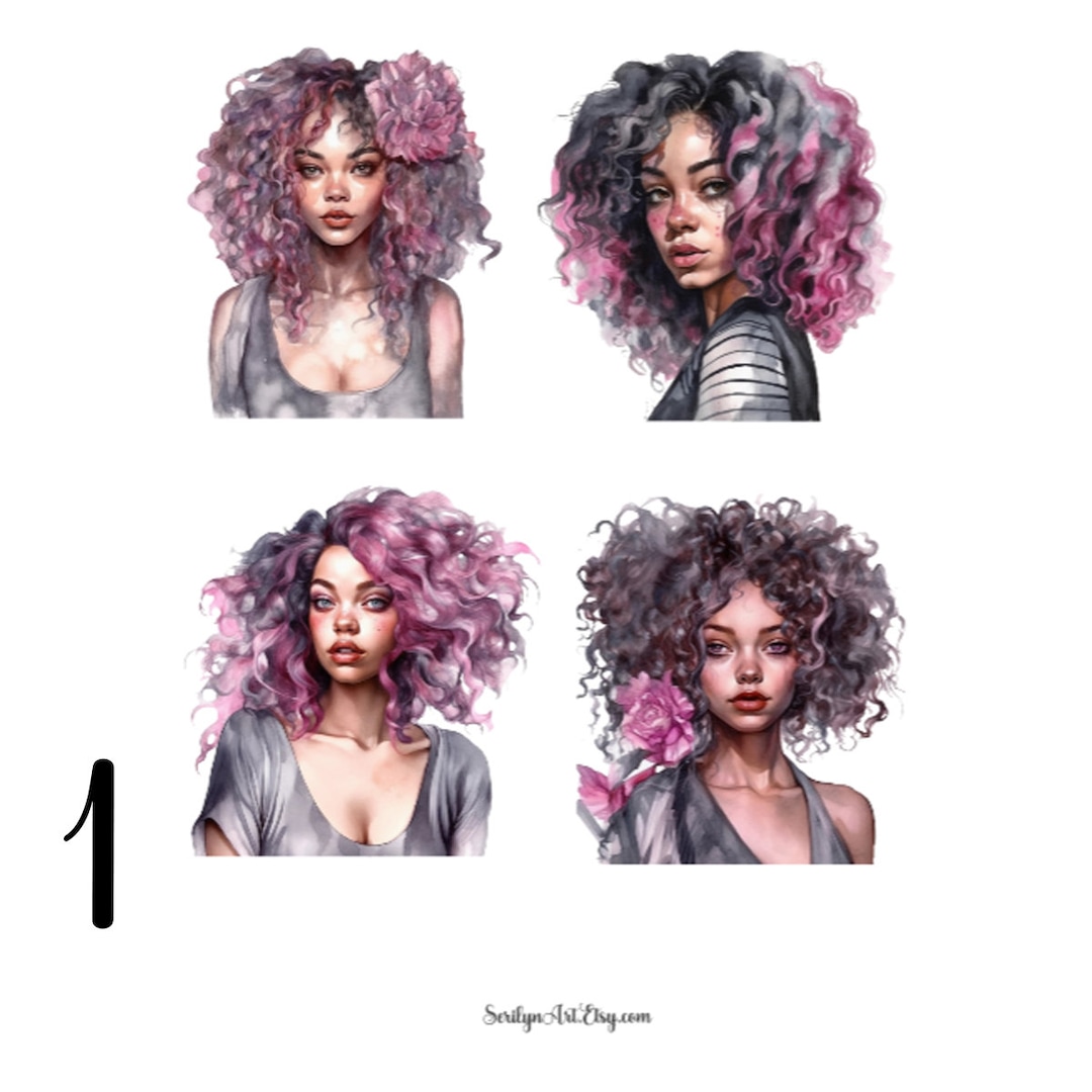 Sticker Sheet Curly Hair Woman Themed Stickers for Bullet Journal ...