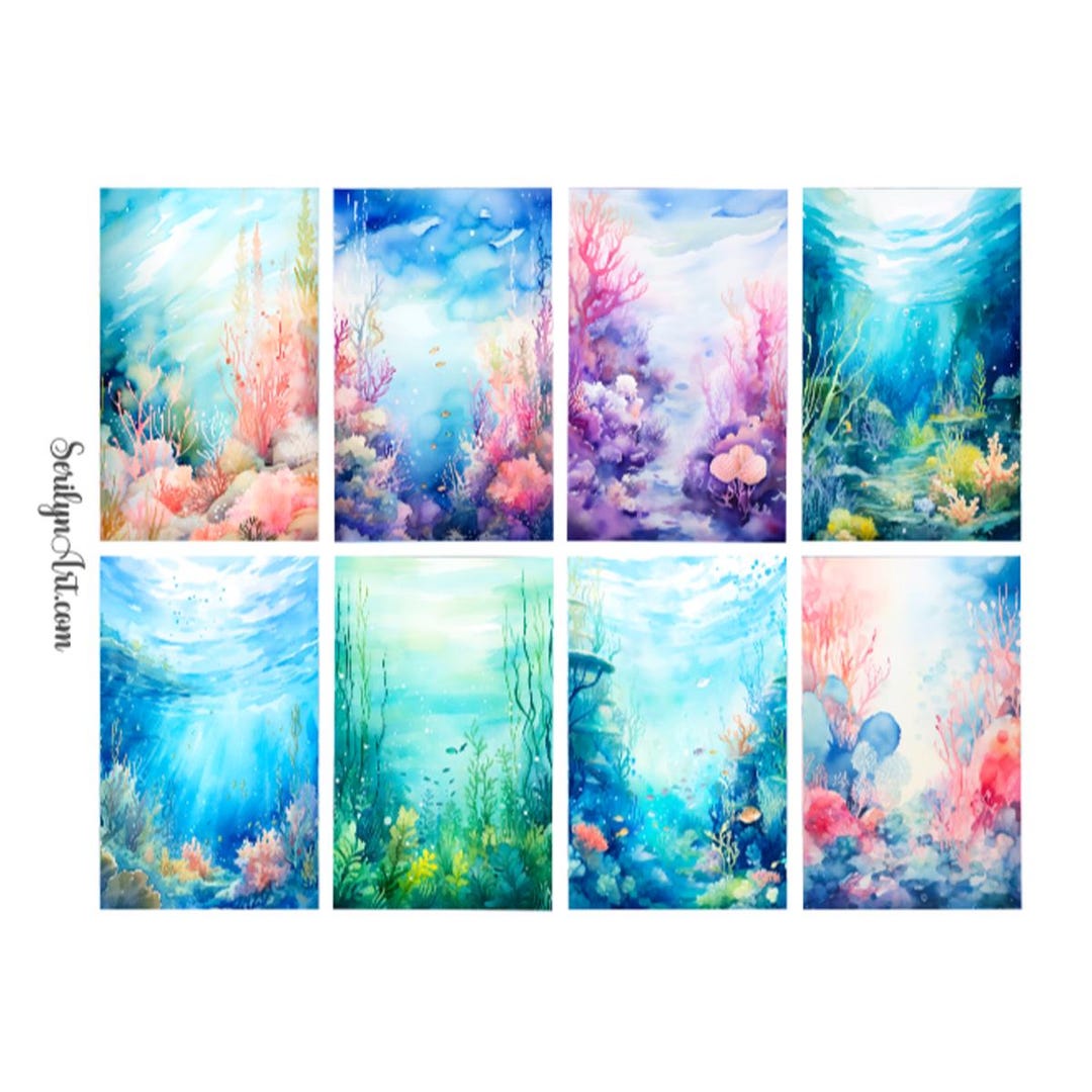 Sticker Sheet Underwater Coral Boxes for Happy Planner, Bullet Journal ...