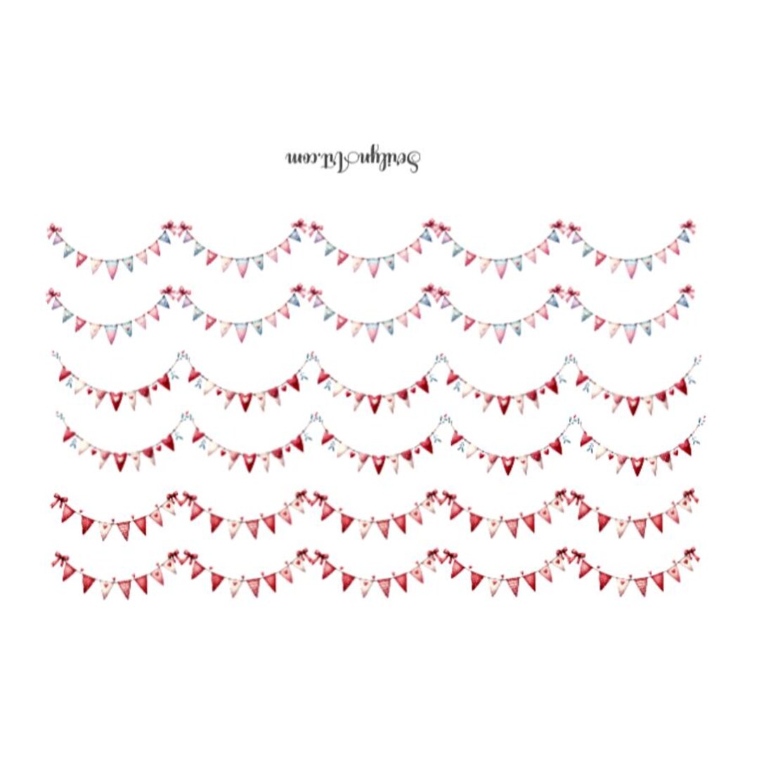 Sticker Sheet Valentine Buntings Themed for Bullet Journal ...