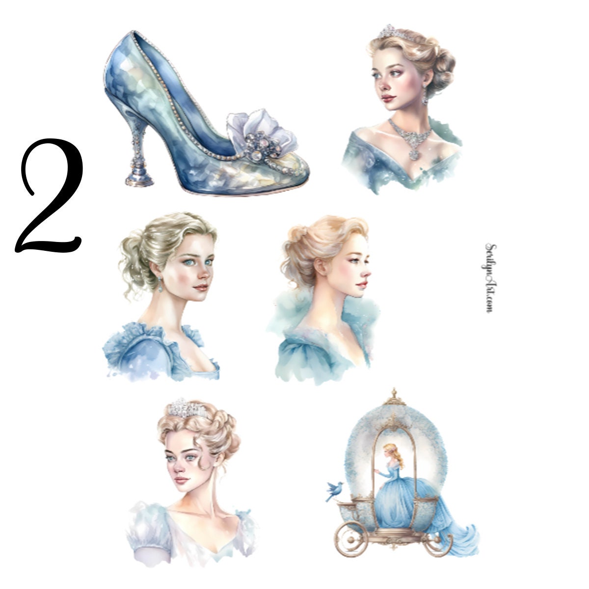 Sticker Sheet Cinderella Themed for Bullet Journal, Scrapbooking ...