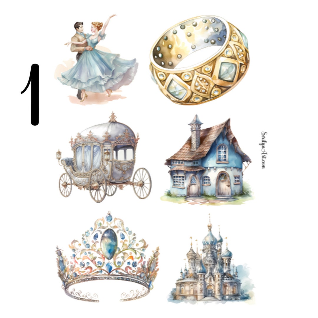 Sticker Sheet Cinderella Themed for Bullet Journal, Scrapbooking ...