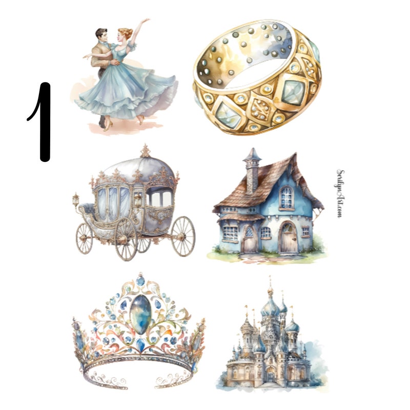 Cinderella Stickers - Etsy