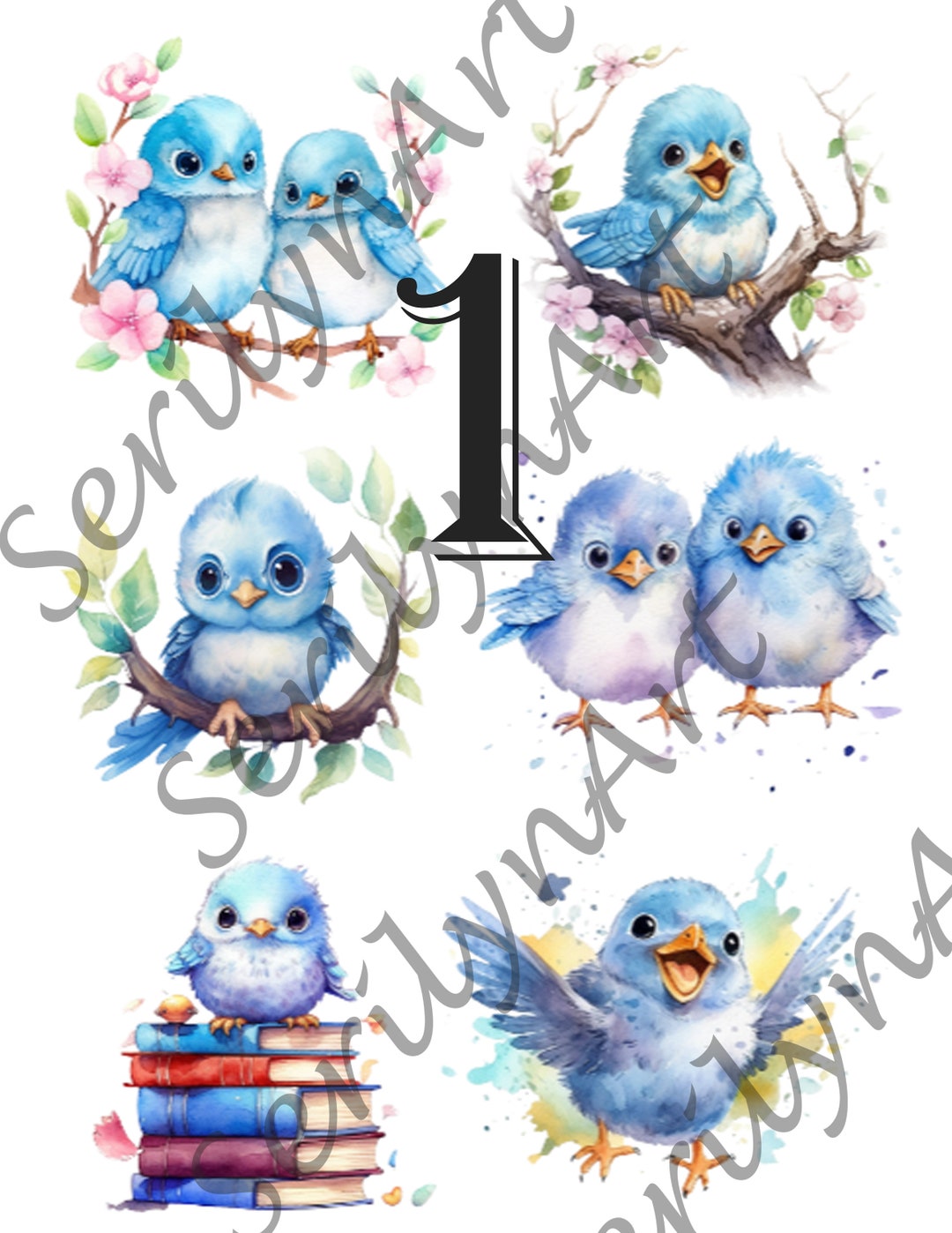 Sticker Sheet Bluebird Themed for Bullet Journaling, Planners ...