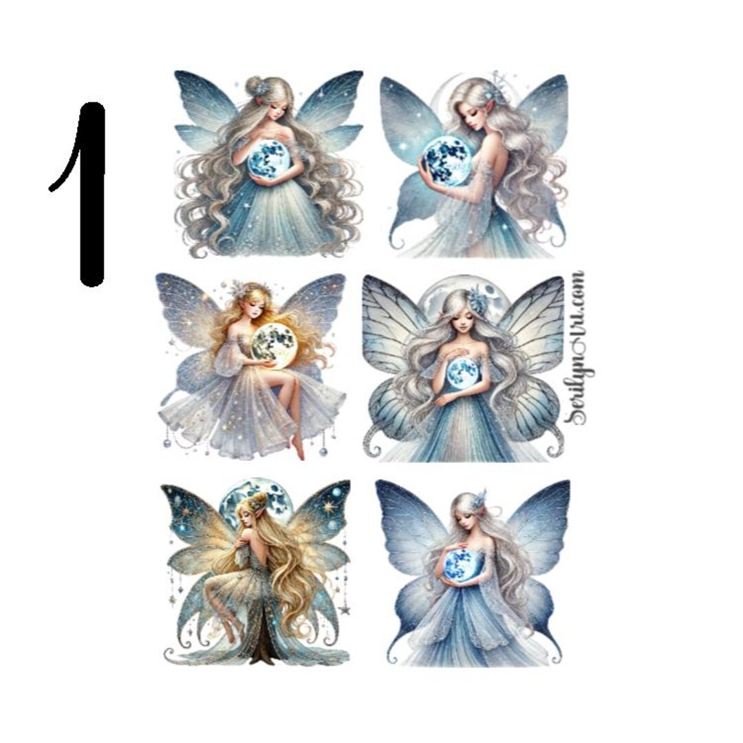 Sticker Sheet Moon Fairies for Bullet Journaling, Planners ...