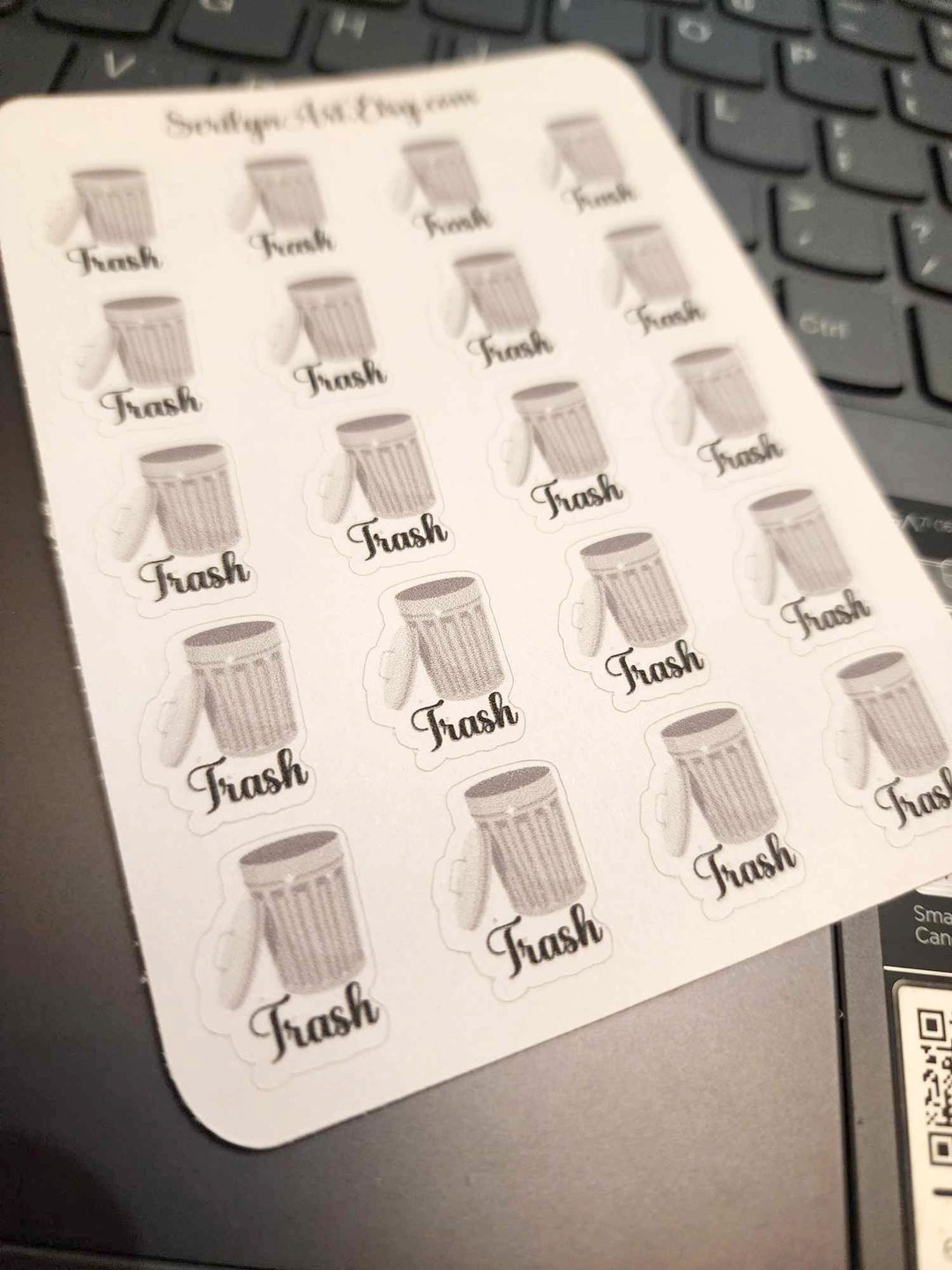 Sticker Sheet Trash Script/icons for Bullet Journals and Planners - Etsy