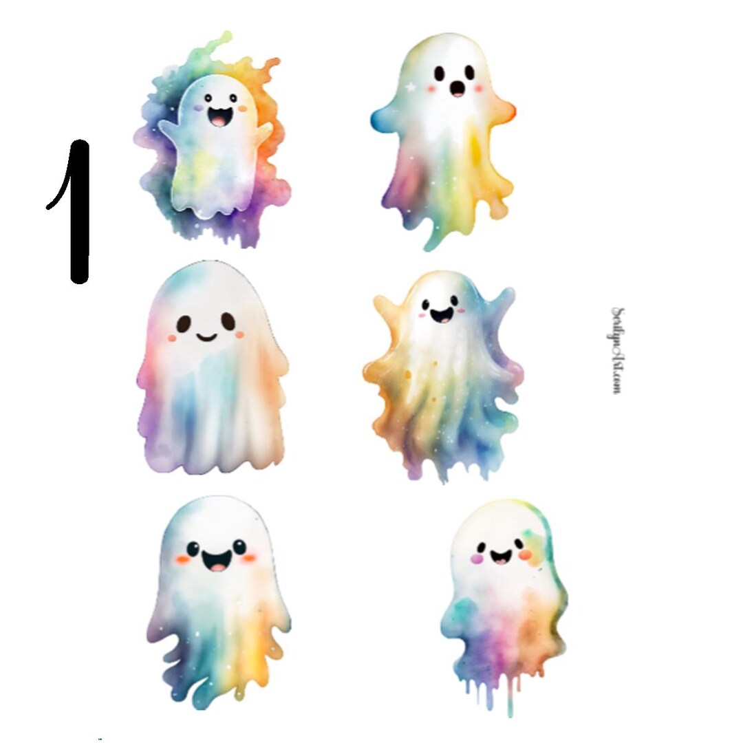 Sticker Sheet Rainbow Ghosts for Bullet Journaling, Planners ...