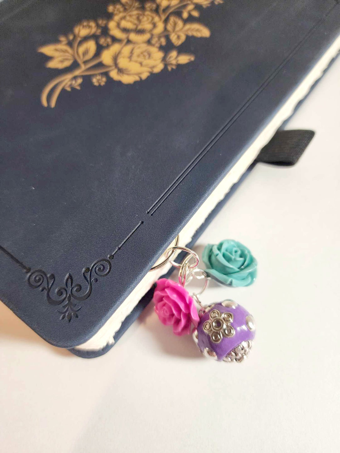 Bullet Journal Bookmark Book Dangle Roses - Etsy