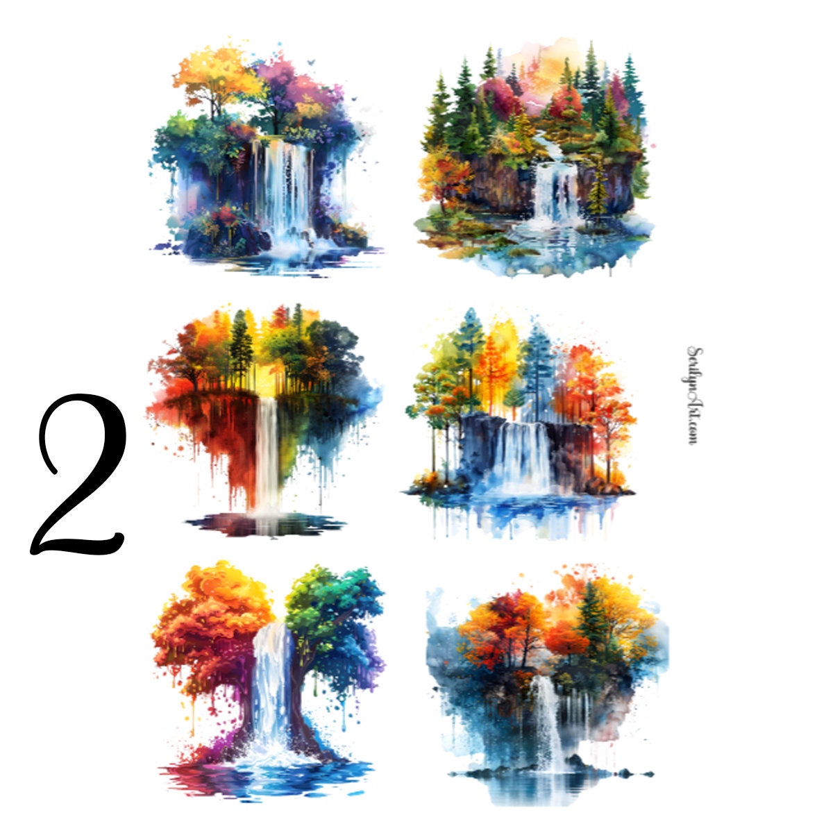 Sticker Sheet Rainbow Waterfalls for Bullet Journal, Scrapbooking ...