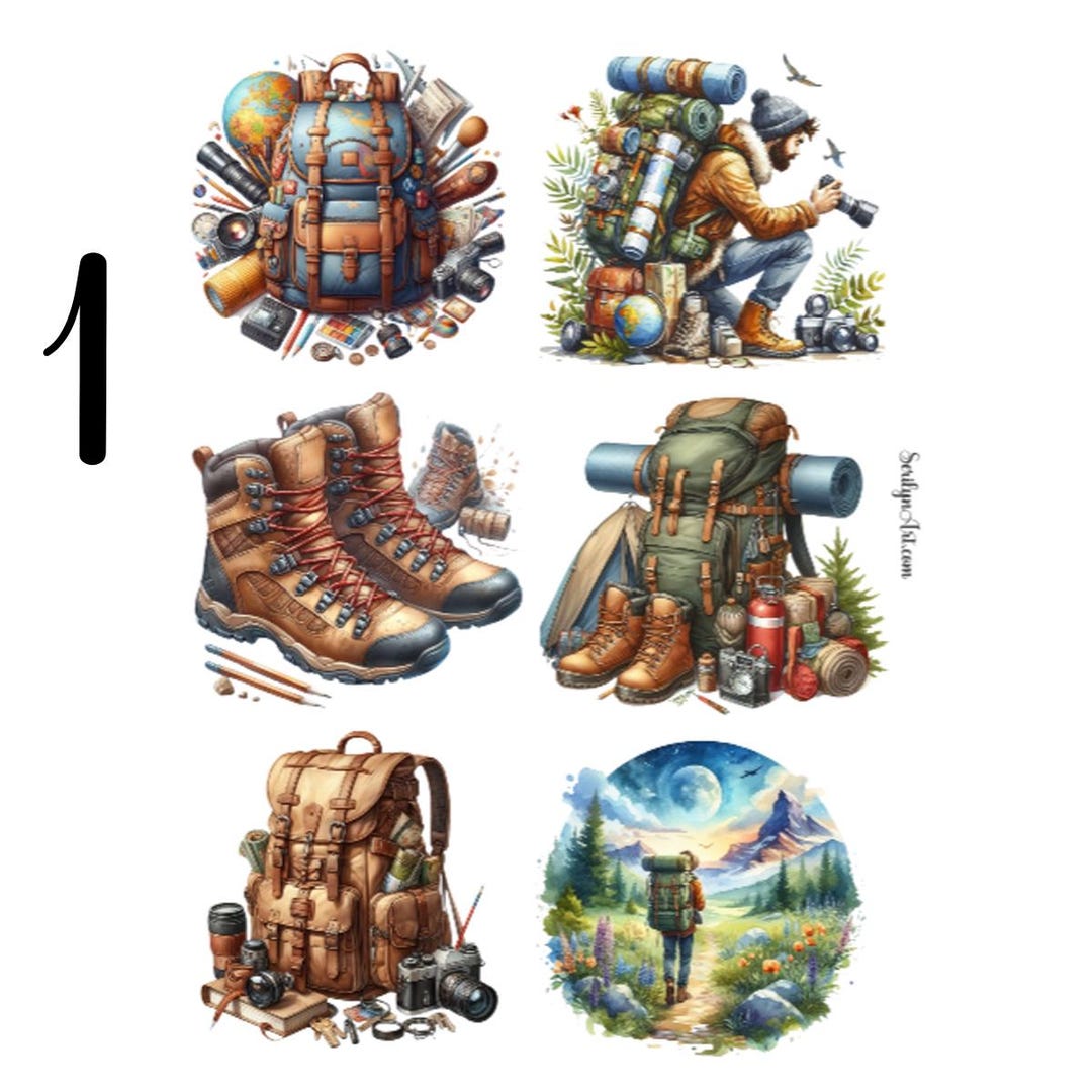 Sticker Sheet Backpacking Themed for Bullet Journal, Scrapbooking ...