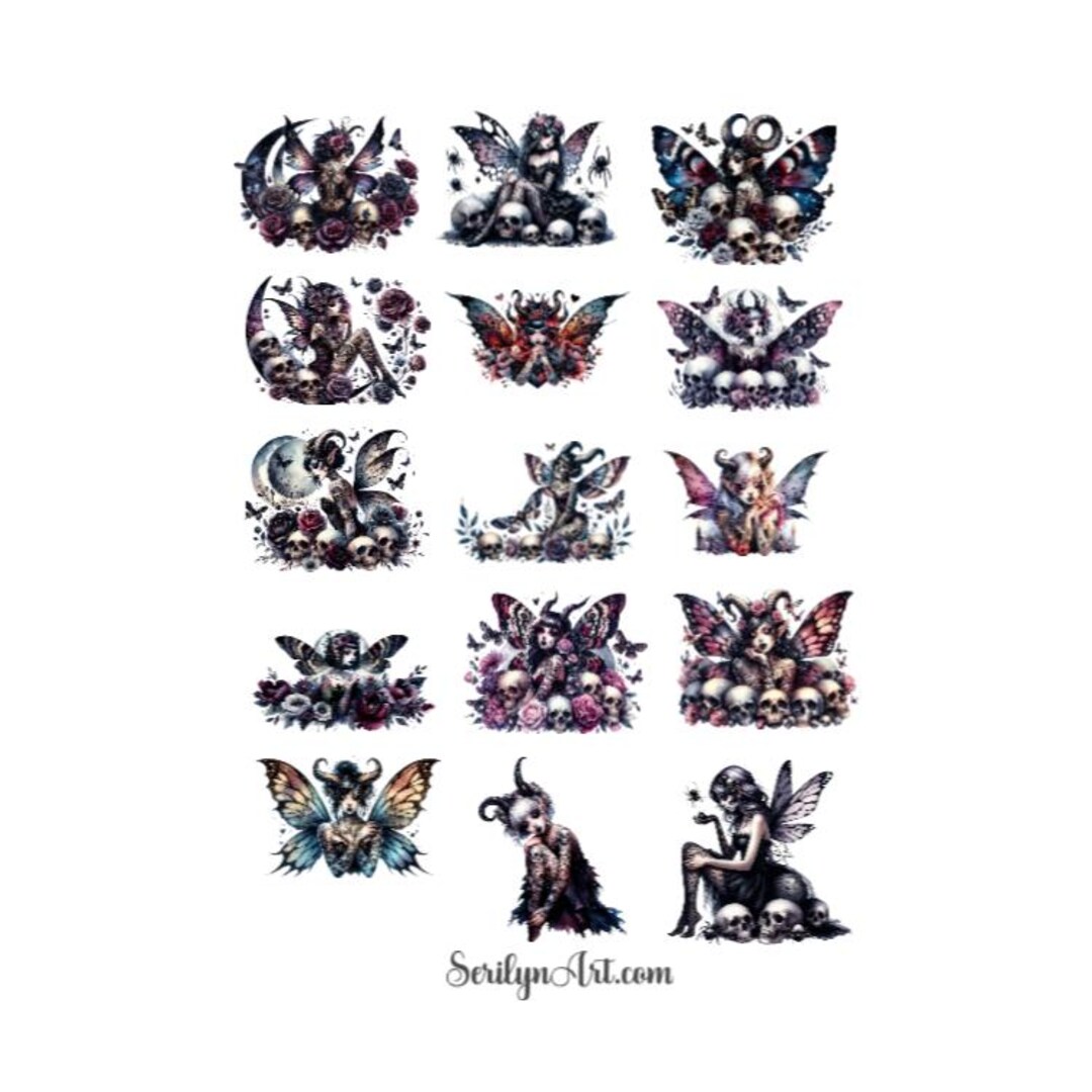 Sticker Sheet Dark Fairies for Bullet Journaling, Planners ...