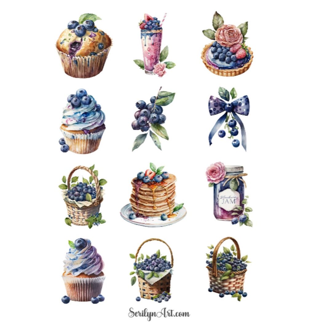 Sticker Sheet Blueberry Farm Themed for Bullet Journals, Planners ...