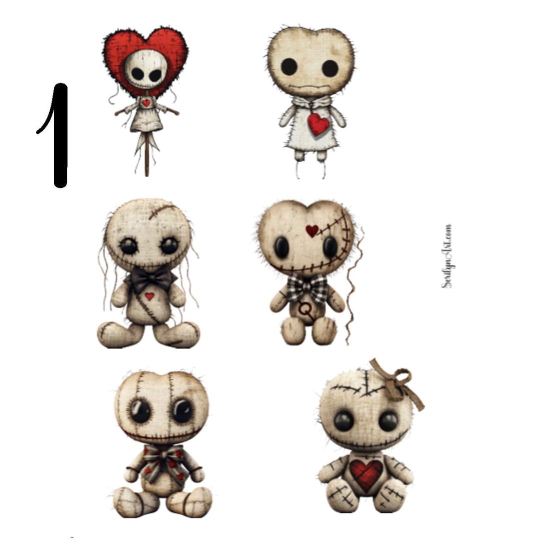 Sticker Sheet Cute Voodoo Dolls for Bullet Journaling, Planners ...