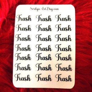 Sticker Sheet Trash Script/icons for Bullet Journals and Planners - Etsy