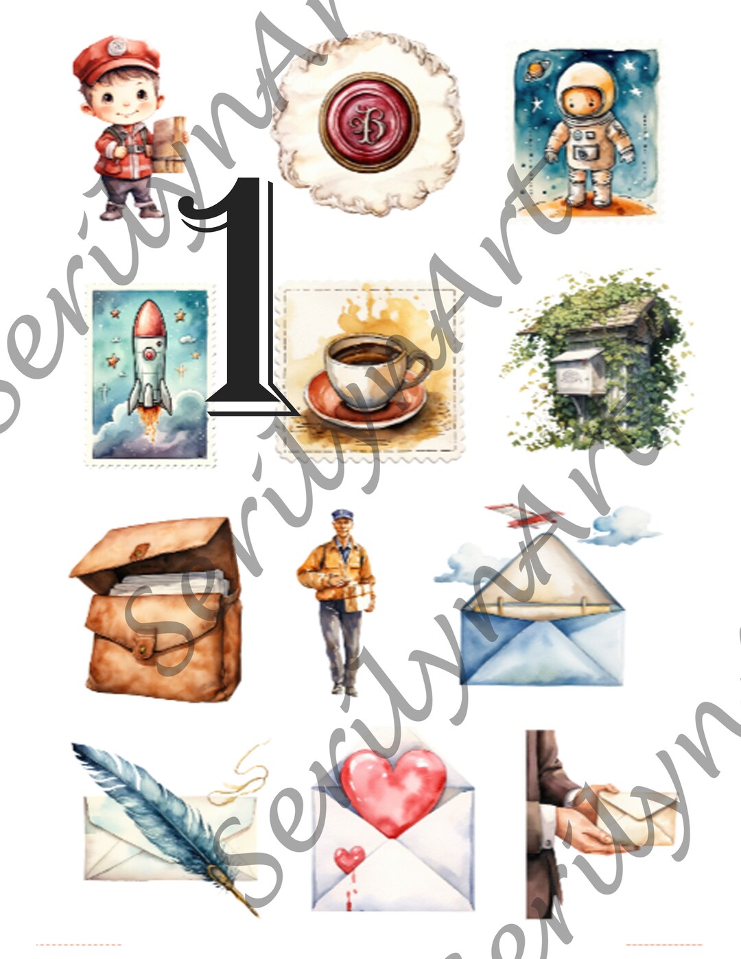 Sticker Sheet Postal Mail Themed for Bullet Journal, Scrapbooking ...