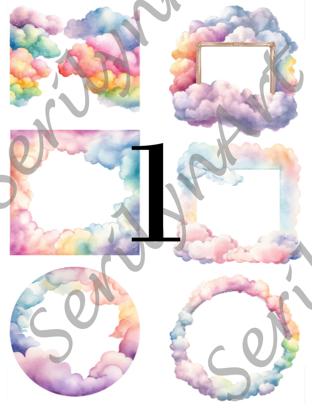 Sticker Sheet Pastel Clouds for Bullet Journal, Planners, Scrapbooking ...