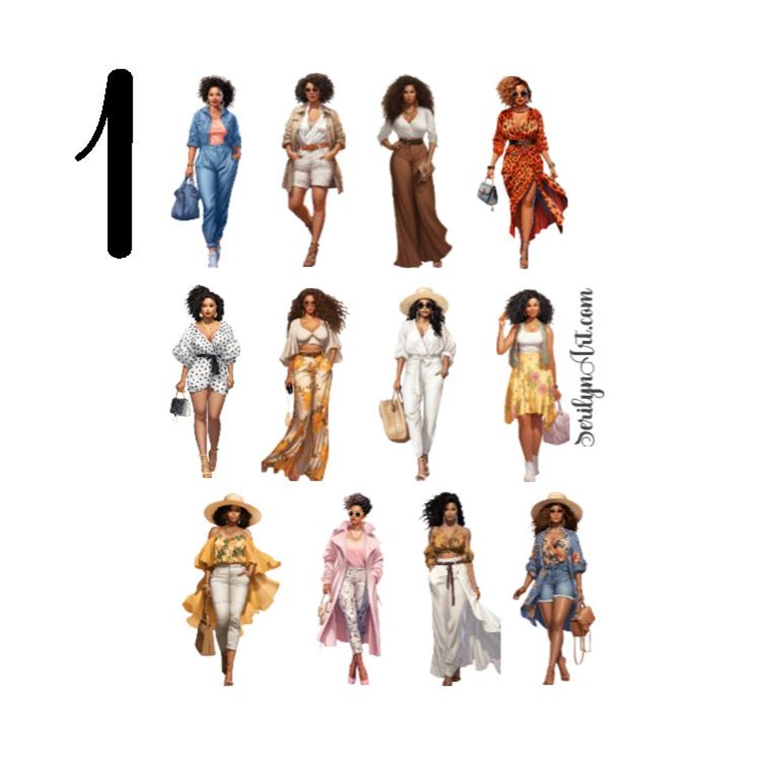Sticker Sheet Fashion Dolls for Bullet Journaling, Planners ...