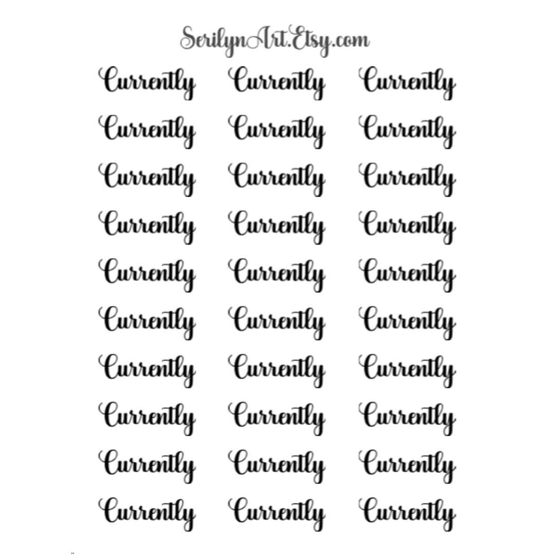 Sticker Sheet Currently Scripts for Bullet Journals and Planners - Etsy