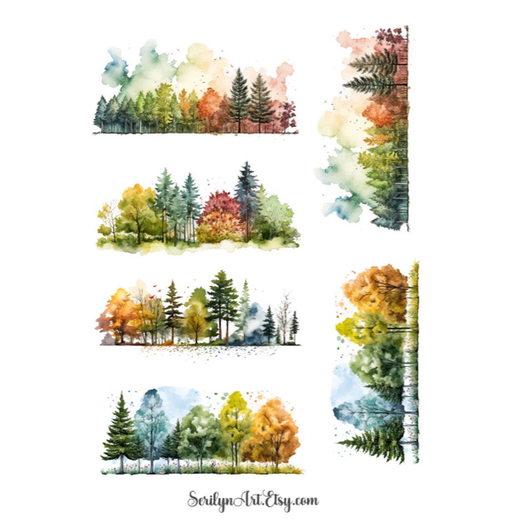 Sticker Sheet Trees for Bullet Journaling, Planners, Scrapbooking ...