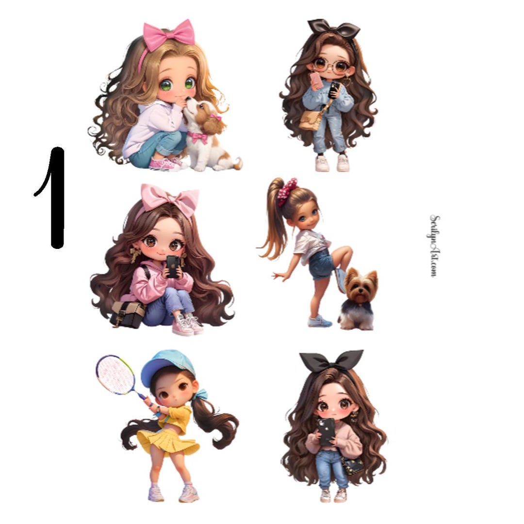 Sticker Sheet Cute Girls Themed for Bullet Journal, Scrapbooking ...