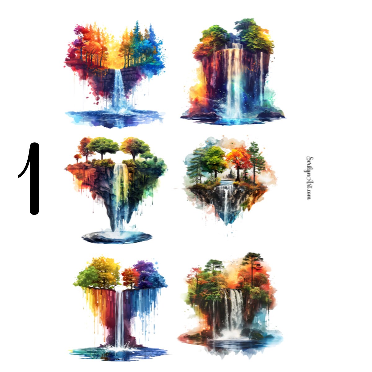 Sticker Sheet Rainbow Waterfalls for Bullet Journal, Scrapbooking ...