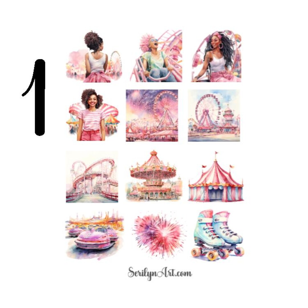 Sticker Sheet Carnival Theme for Bullet Journaling, Planners ...