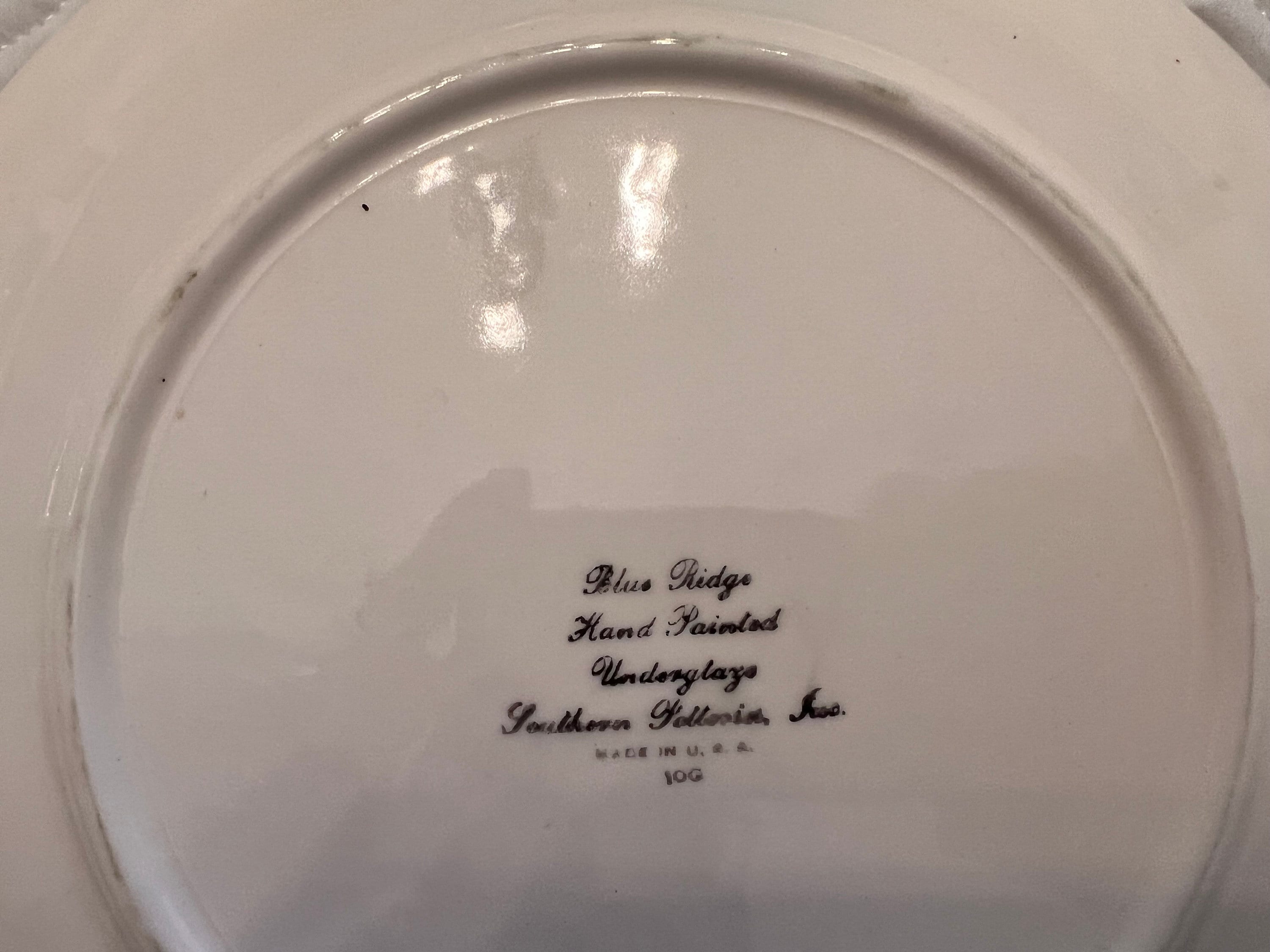 Vintage Blue Ridge Southern Potteries Hand Painted Christmas Tree Plate ...