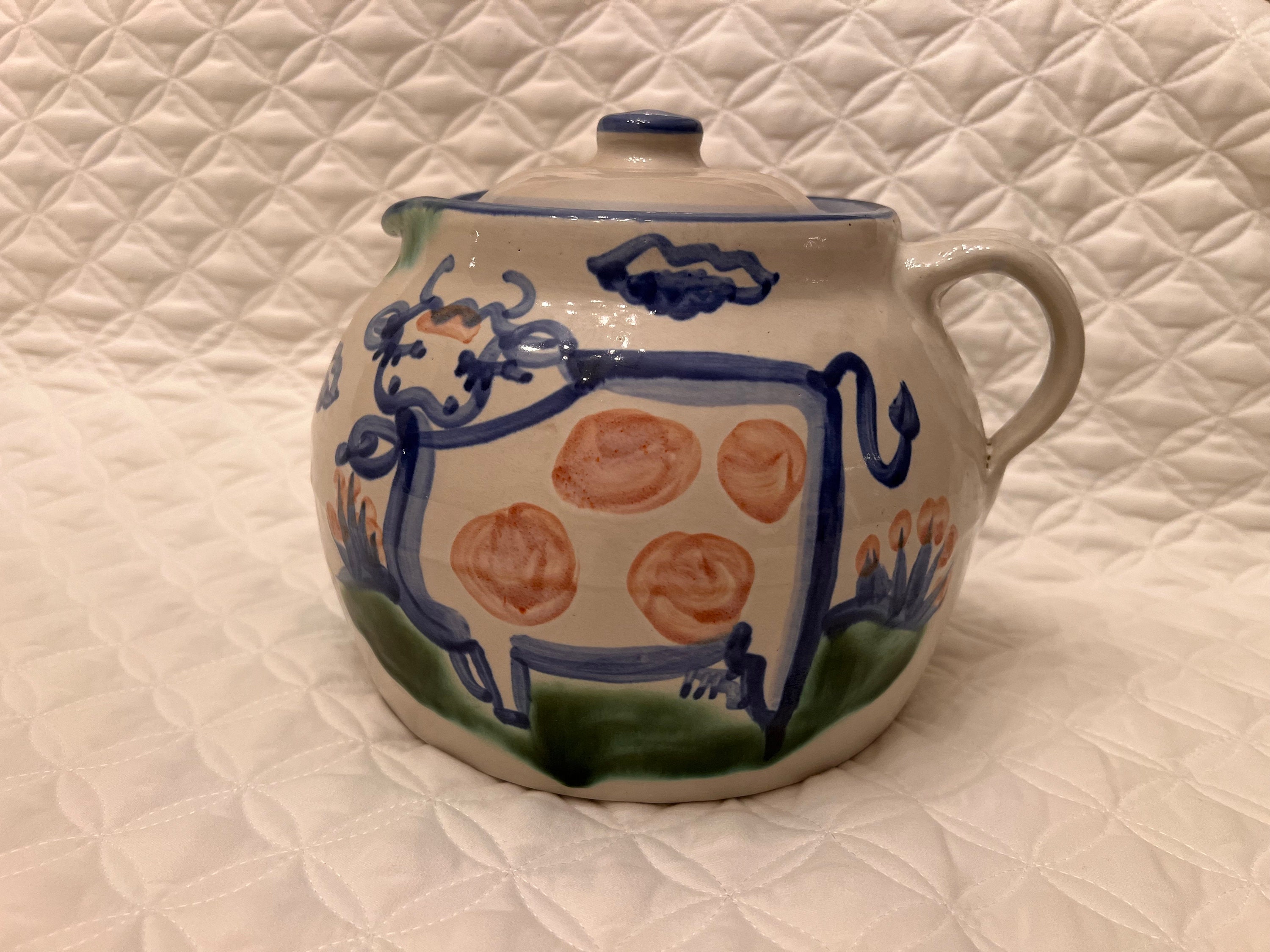 Vintage M.A. Hadley Pottery Bean Pot/pitcher Cow and Pig - Etsy