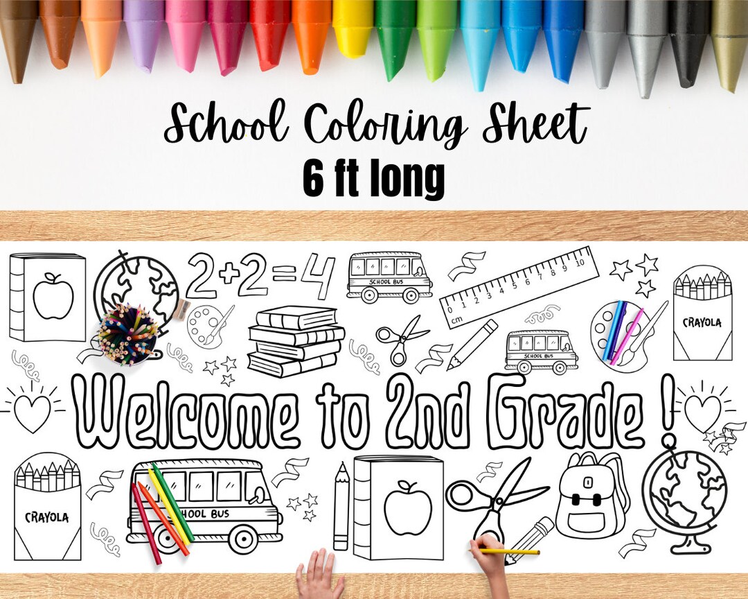 Coloring Sheet Giant Back to School Poster, Fun Classroom Party ...