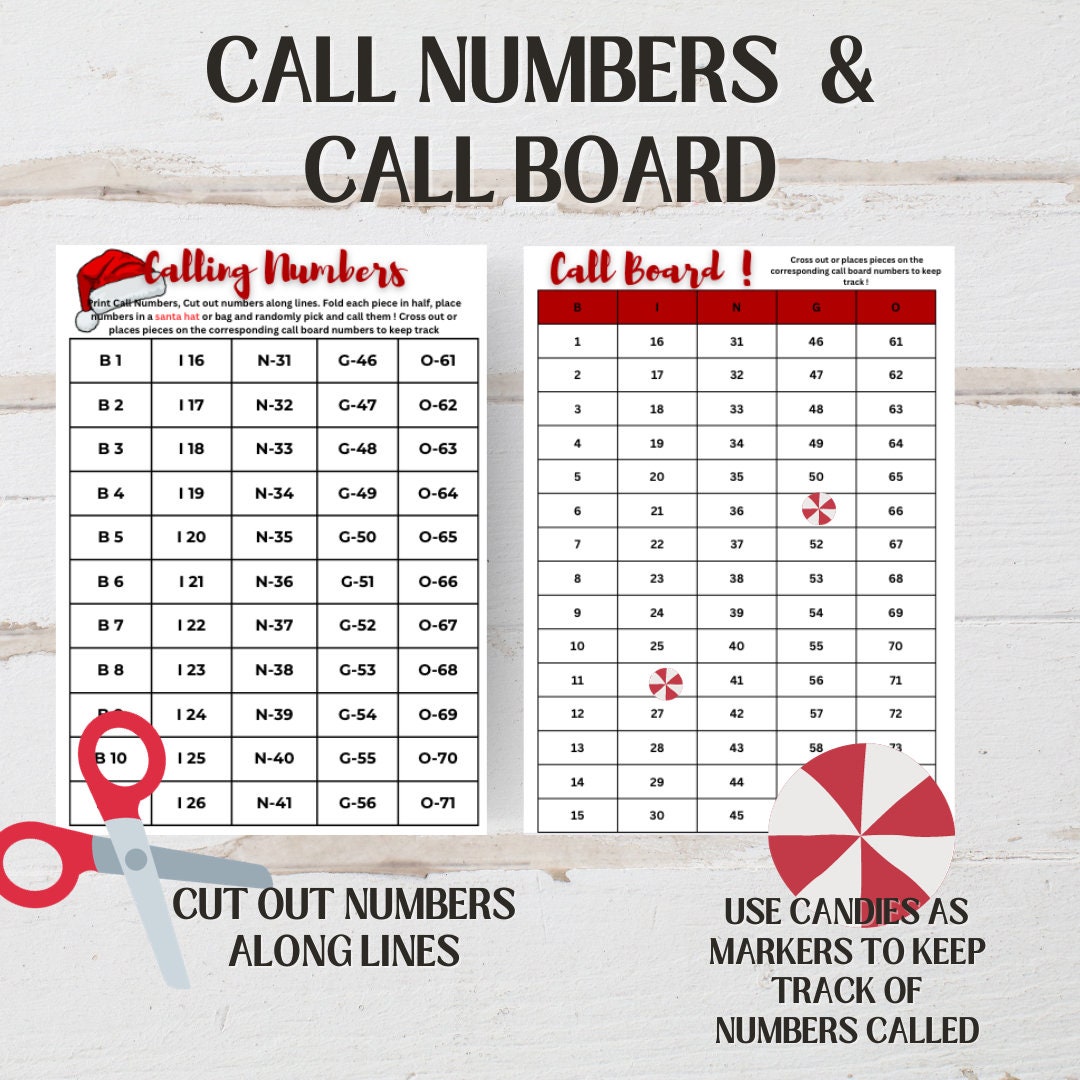 Christmas Bingo 30 Card ,christmas Party Game, Christmas Activity ...