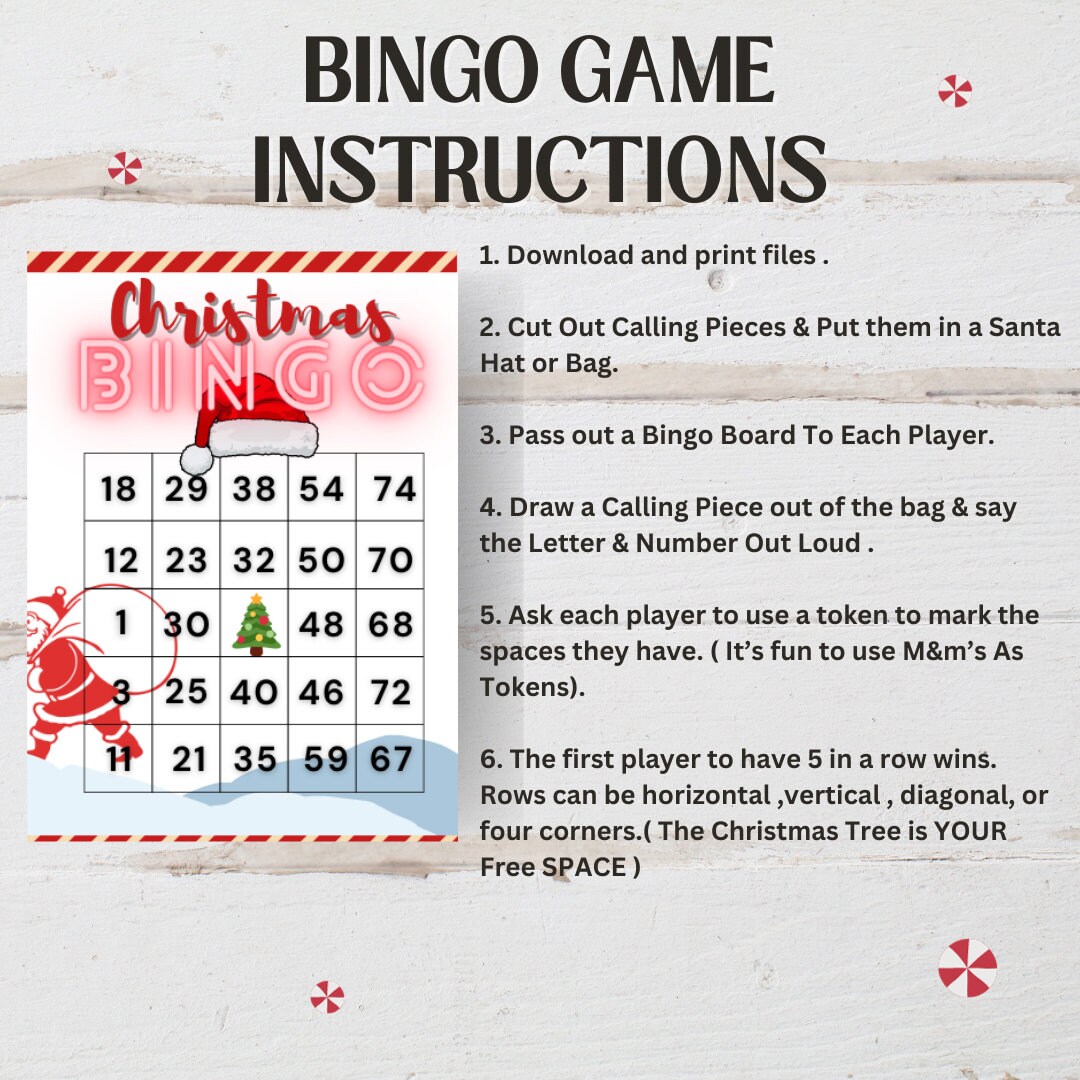 Christmas Bingo 30 Card ,christmas Party Game, Christmas Activity ...