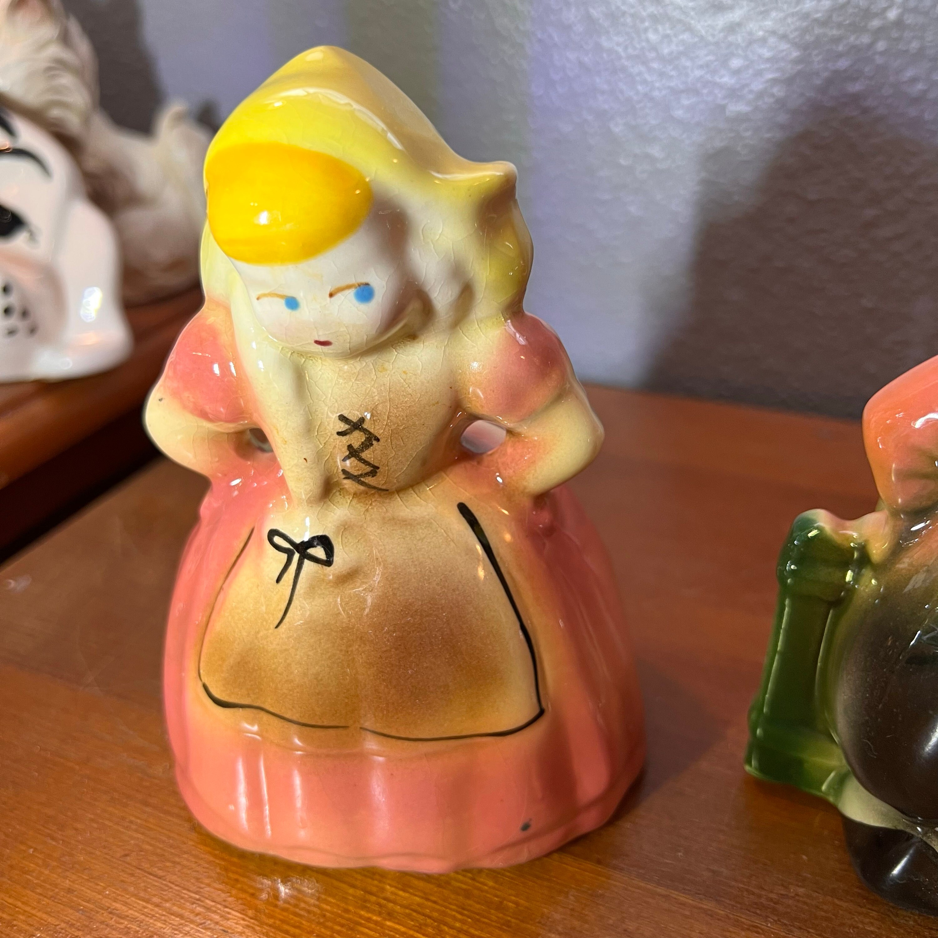 Vintage Pennsylvania Dutch Boy and Girl Flower Pot Planter Figural ...
