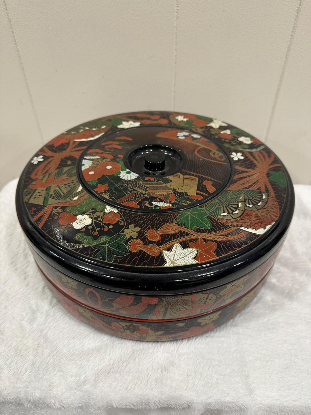 Vintage Lacquer Bento Box Japanese- 3 Tier Stacking Server - Etsy