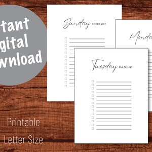 Daily Check List Digital Download - Etsy