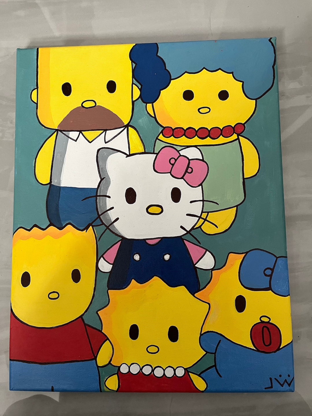 Simpsons X Hello Kitty Painting - Etsy