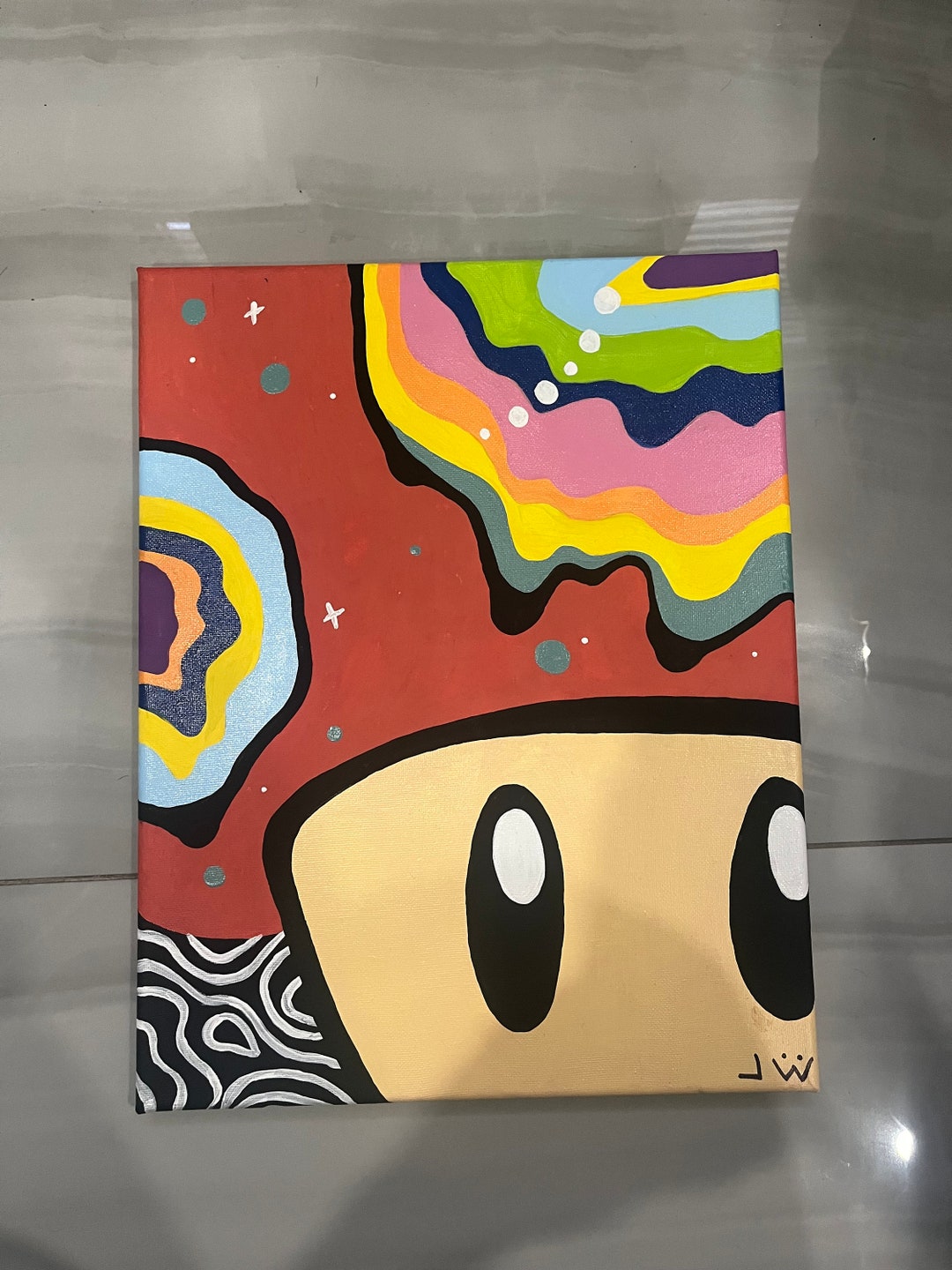 Mario Toad Painting - Etsy