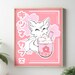 Kitsu Cafe Art Print | Kawaii Kitsune Fox W/ Boba Tea | Cute Wall Decor ...