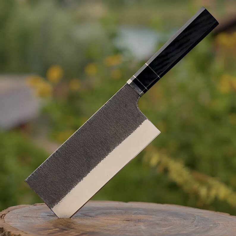 Handmade “shinobi” Cleaver Knife - Forged Steel, Micarta Handle ...