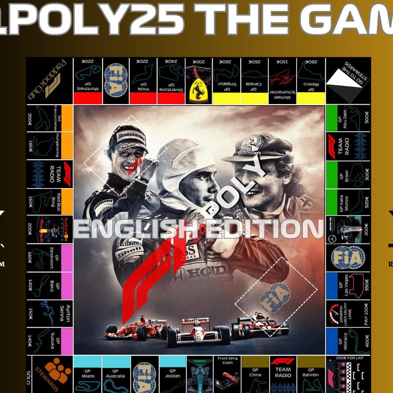 Formula 1 Monopoly Board - Etsy
